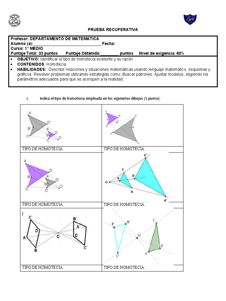 guía de homotecia | PDF