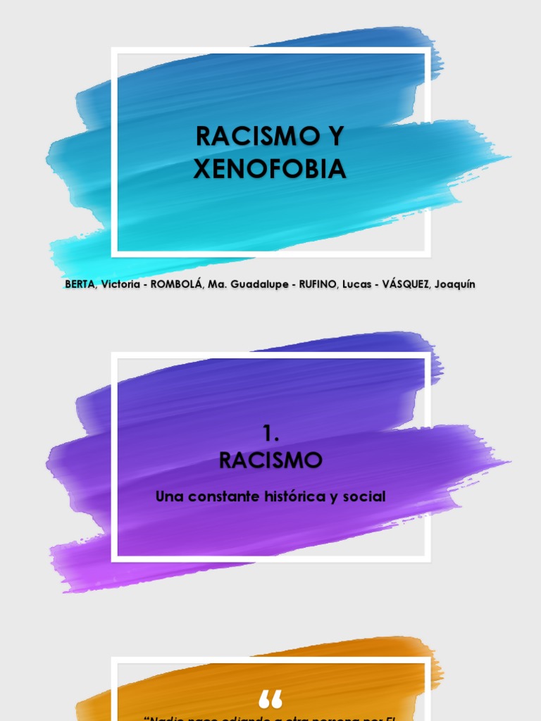 Racismo y Xenofobia: Historia y Contexto | PDF | Racismo ...