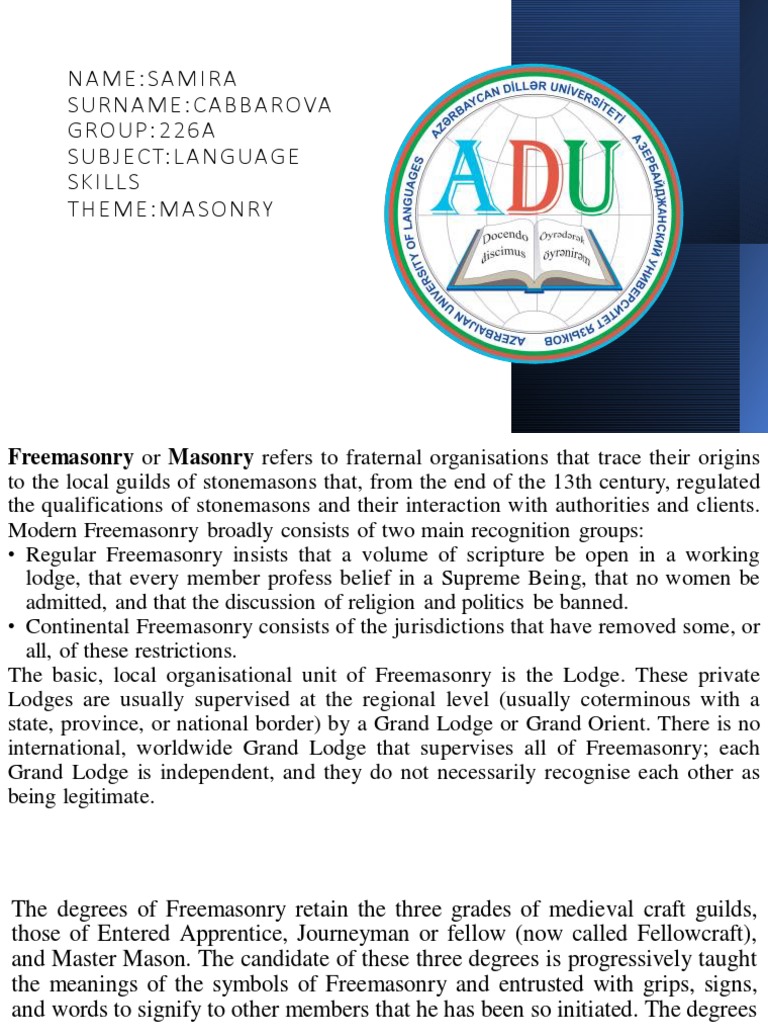 The History and Structure of Freemasonry: An Overview of the Basic ...