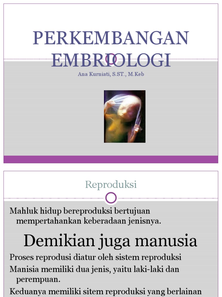 Perkembangan Embriologi | PDF | Kesehatan Holistik | Sains & Matematika