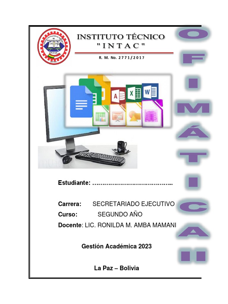 Modulo Ofimatica Ii 2023 | PDF | Microsoft Excel | Hoja de cálculo