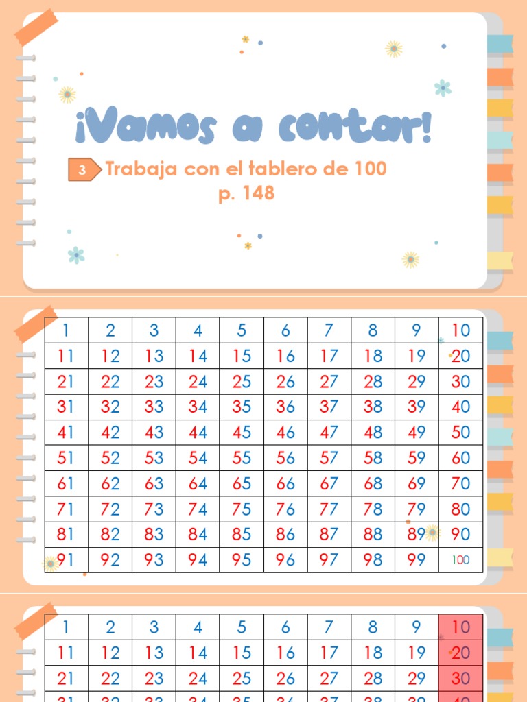 Compter jusqu'à 100 avec un tableau | PDF