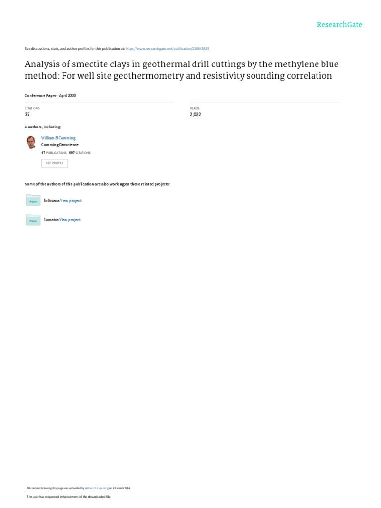 Analysis of Smectite Clays in Geothermal Drill Cut | PDF