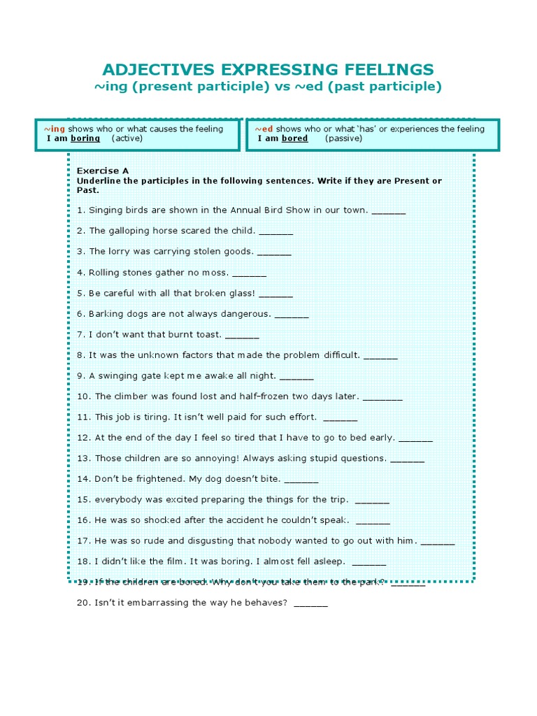 Present Participle Worksheets
