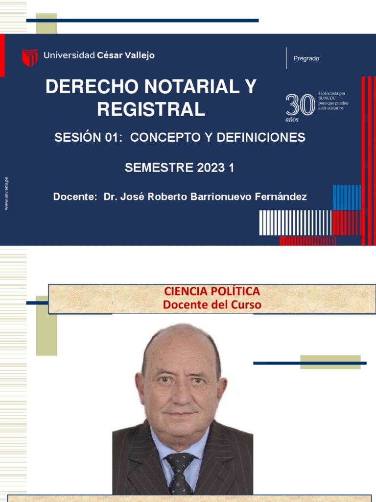 Derecho Notarial Y Registral: Sesión 01: Concepto Y Definiciones SEMESTRE 2023 1 | PDF ...