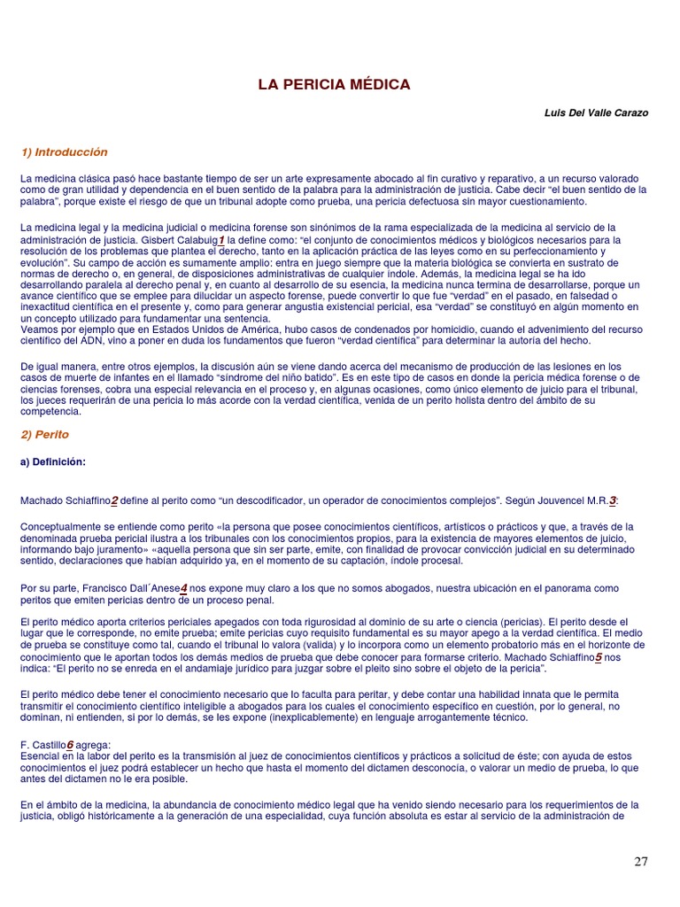 Qué es la pericia médica | PDF | Testigo experto | Jurisprudencia médica