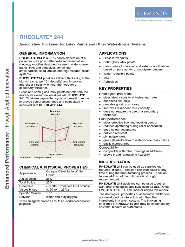Rheolate 244 PDF | PDF | Paint | Acrylic Paint