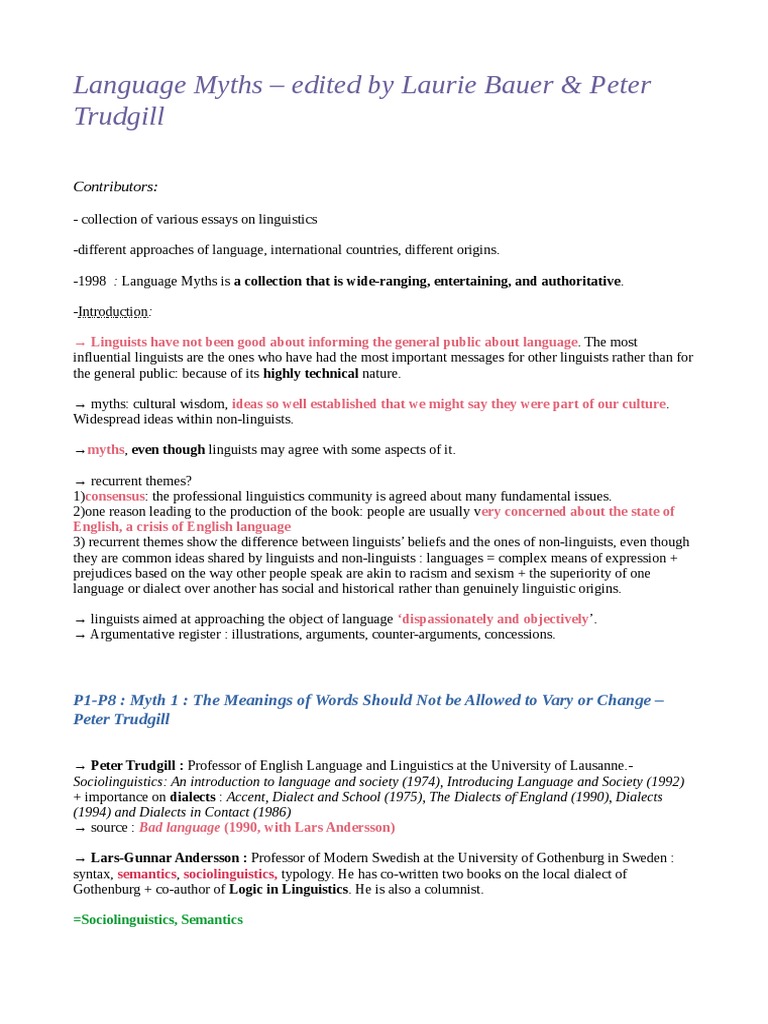 Language Myths | PDF | Dialect | Linguistics