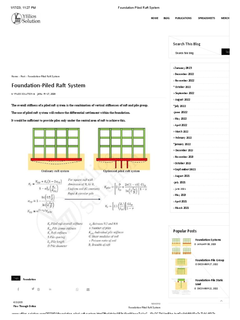 Foundation-Piled Raft System: Search This Blog | PDF | Civil Engineering | Structural Engineering