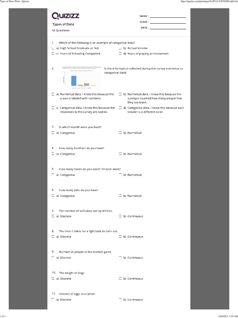 Types Of Data Quizizz Pdf