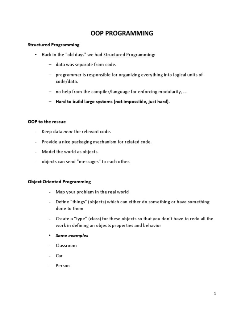 Lecture 1 CSC 208 Lecture Notes (Personal) | PDF | Inheritance (Object ...