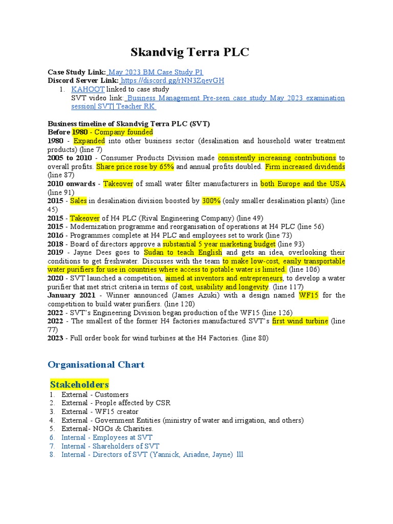 SVT Case Study: Business Growth Overview | PDF | Corporate Social ...