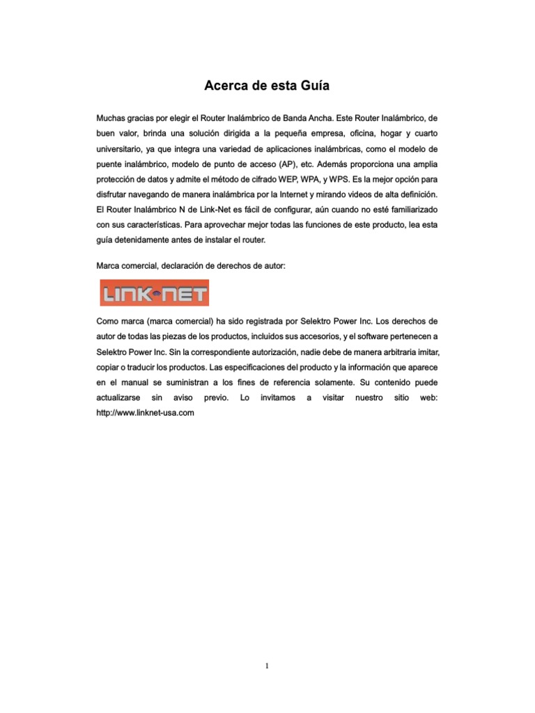 Manual Router Link net LW-N915R | PDF | Dirección IP | Punto de acceso ...