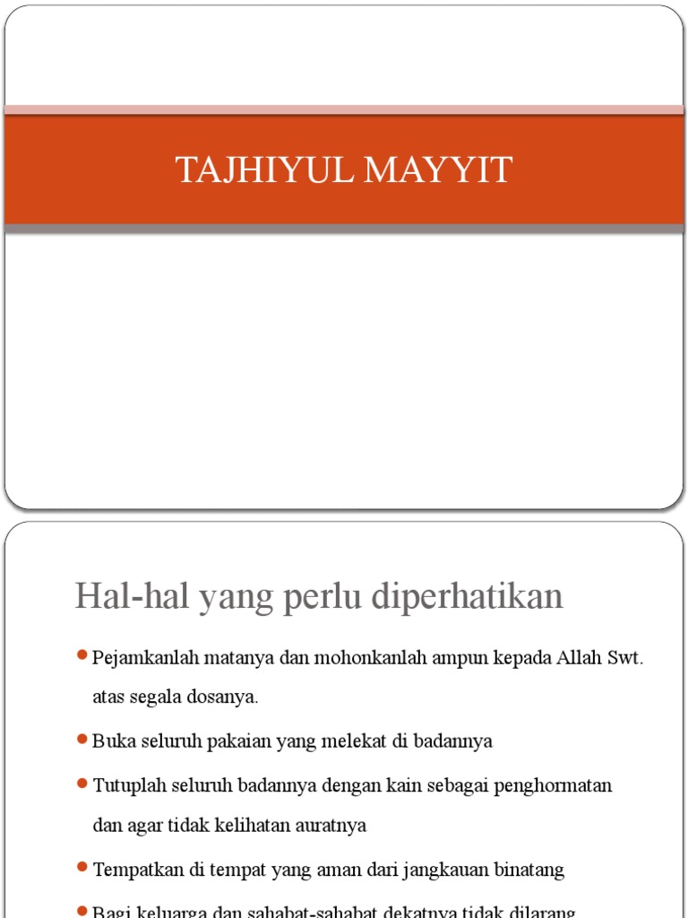 Tajhiyul mayyit | PDF