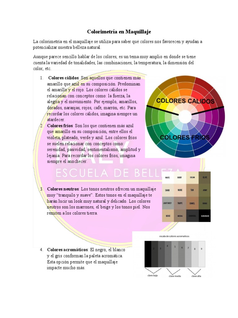 Colorimetría en Maquillaje | PDF | Color | Amarillo