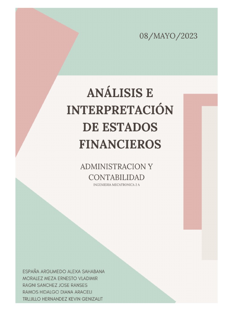 ANÁLISIS E INTERPRETACIÓN DE ESTADOS FINANCIEROS - Ramos Hidalgo Diana Araceli PDF | PDF ...