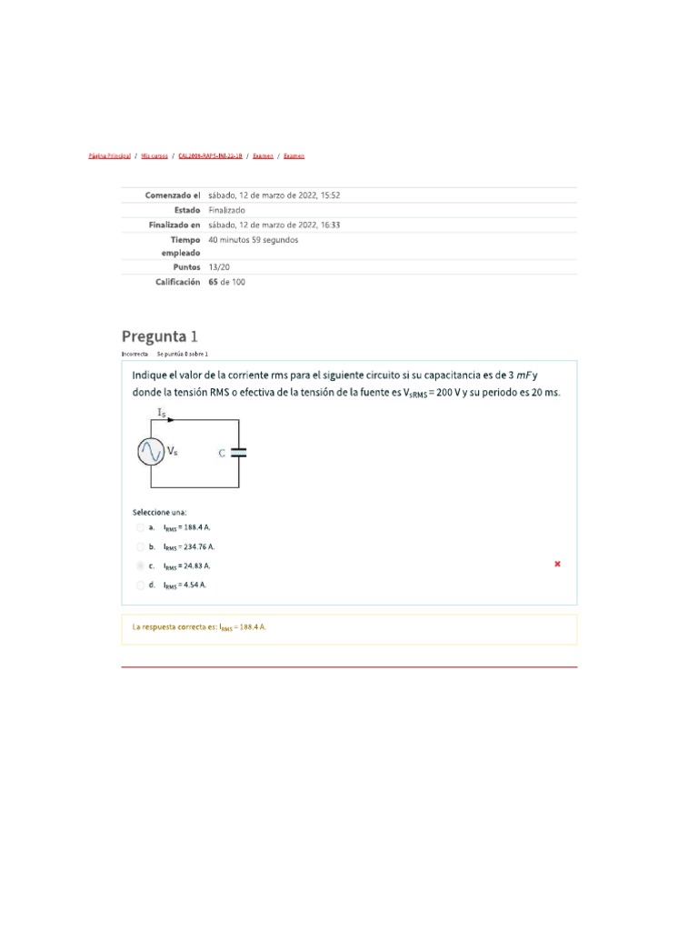 Examen Corriente Alterna Conv | PDF