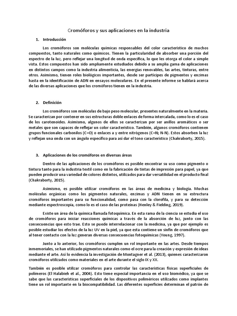 Cromóforos | PDF | Color | Pigmento