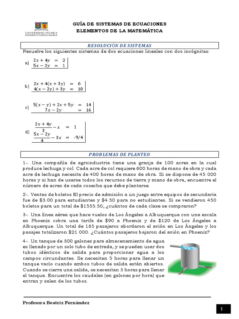 Sistemas de Ecuaciones PDF | PDF