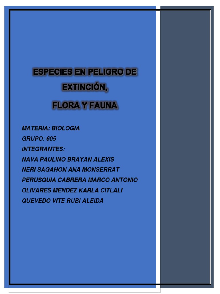 Album de Flora y Fauna | PDF | Color | Especie en peligro