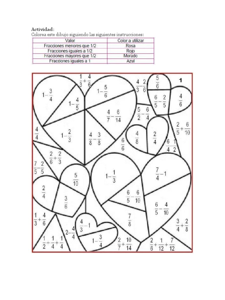 Actividad PAR PINTAR - MULT Y DIV FRACCIONES | PDF