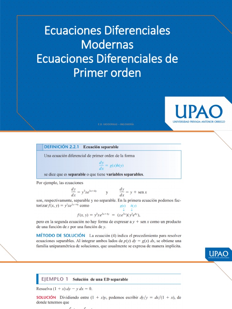 Semana 3 . - Ecuaciones Diferenciales de Primer Orden PDF | PDF
