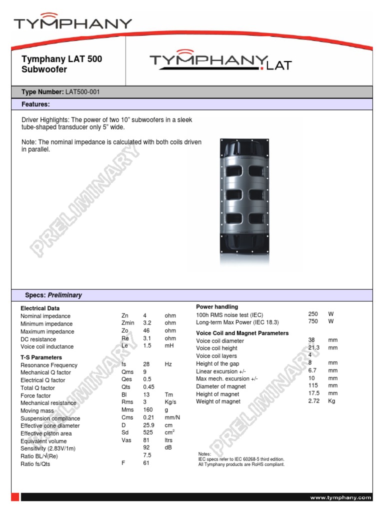 Discontinued Tymphany LAT Products LAT500 001 PDF | PDF | Inductor ...