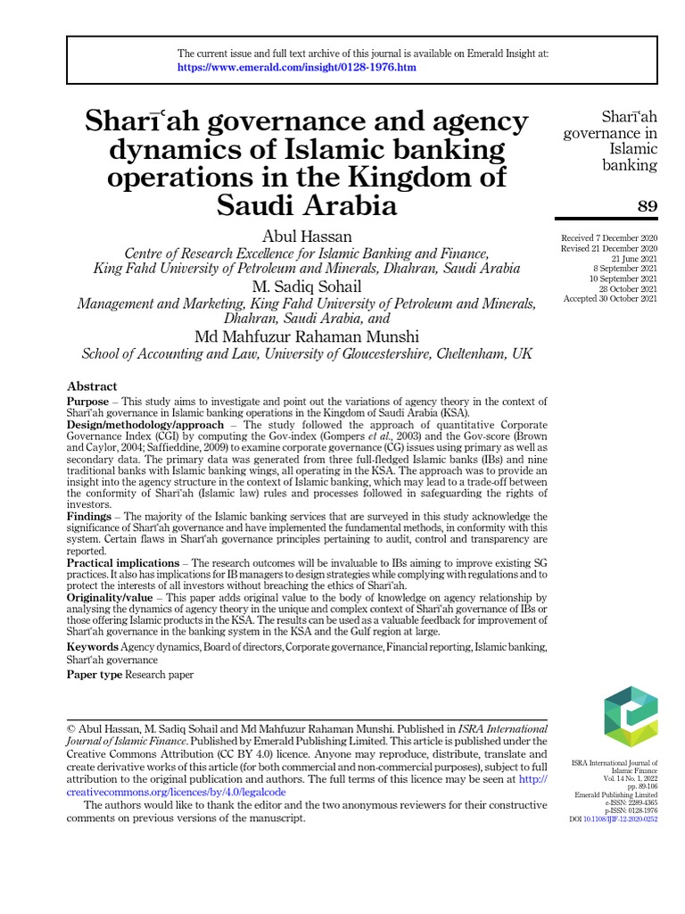 Hasan Et Al. 2022 - IJIF-Shariah Governance in IB | PDF | Governance ...