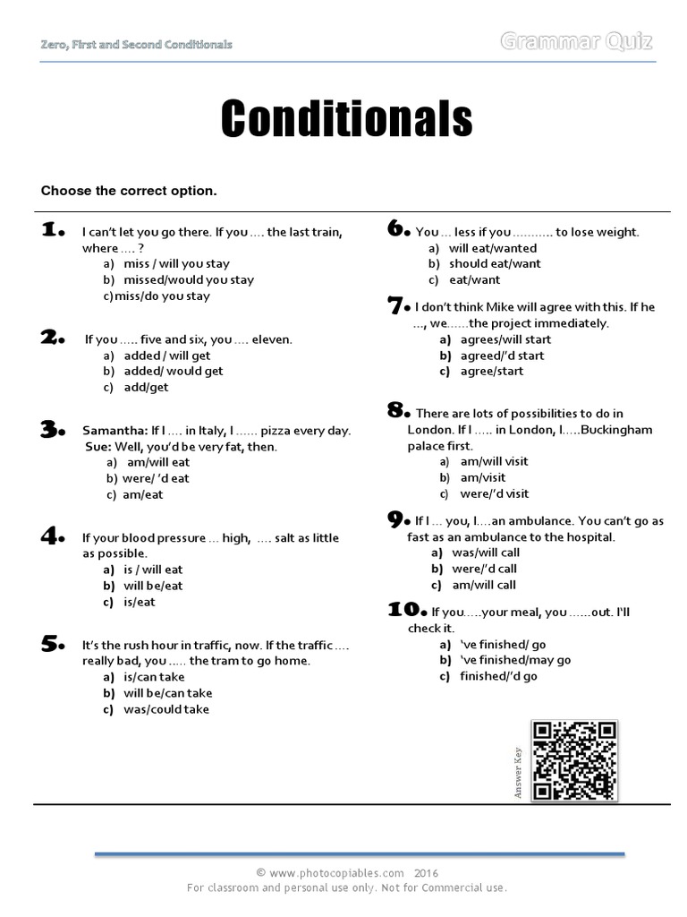 Conditionals Quiz 1 - 0 PDF | PDF | Grammar | Linguistics