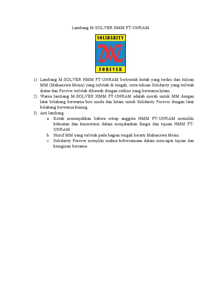 Lambang M-SOLVER HMM FT-UNRAM | PDF | Metode & Bahan Ajar | Sejarah