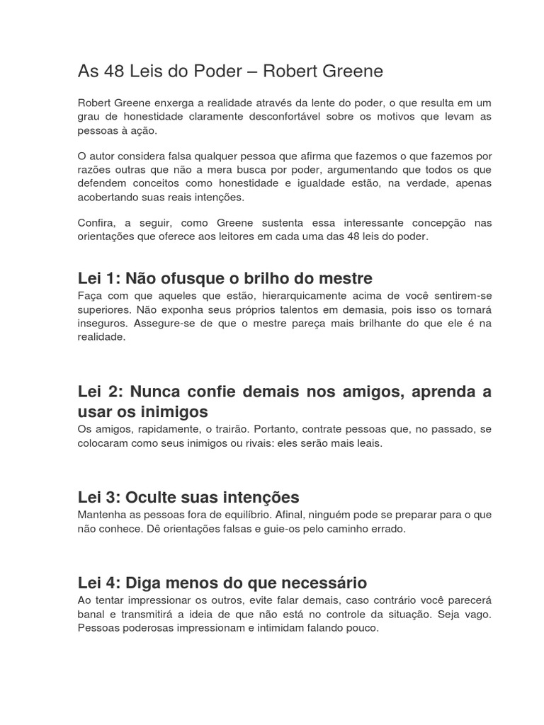 Robert Greene - As 48 Leis Do Poder | PDF