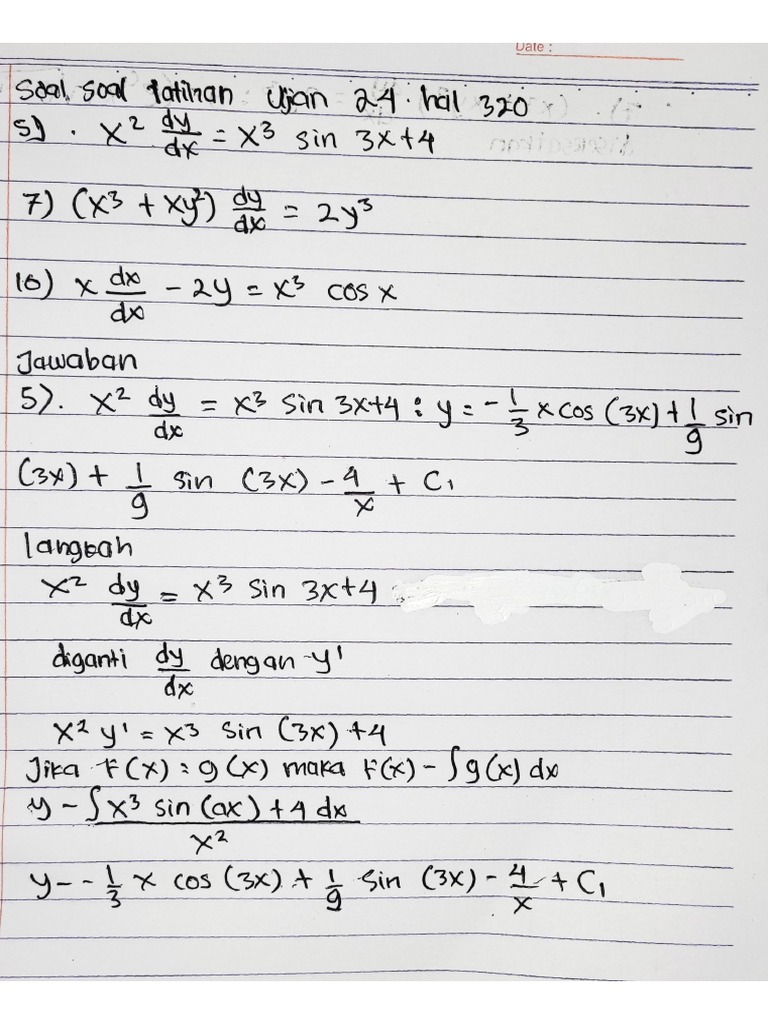 Tugas 3 Matek TE-2 INDRA 220204600027 PDF | PDF