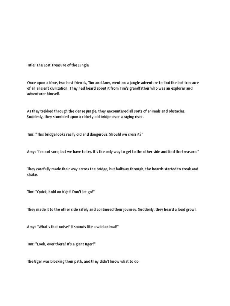 The Lost Treasure of the Jungle.docx | PDF