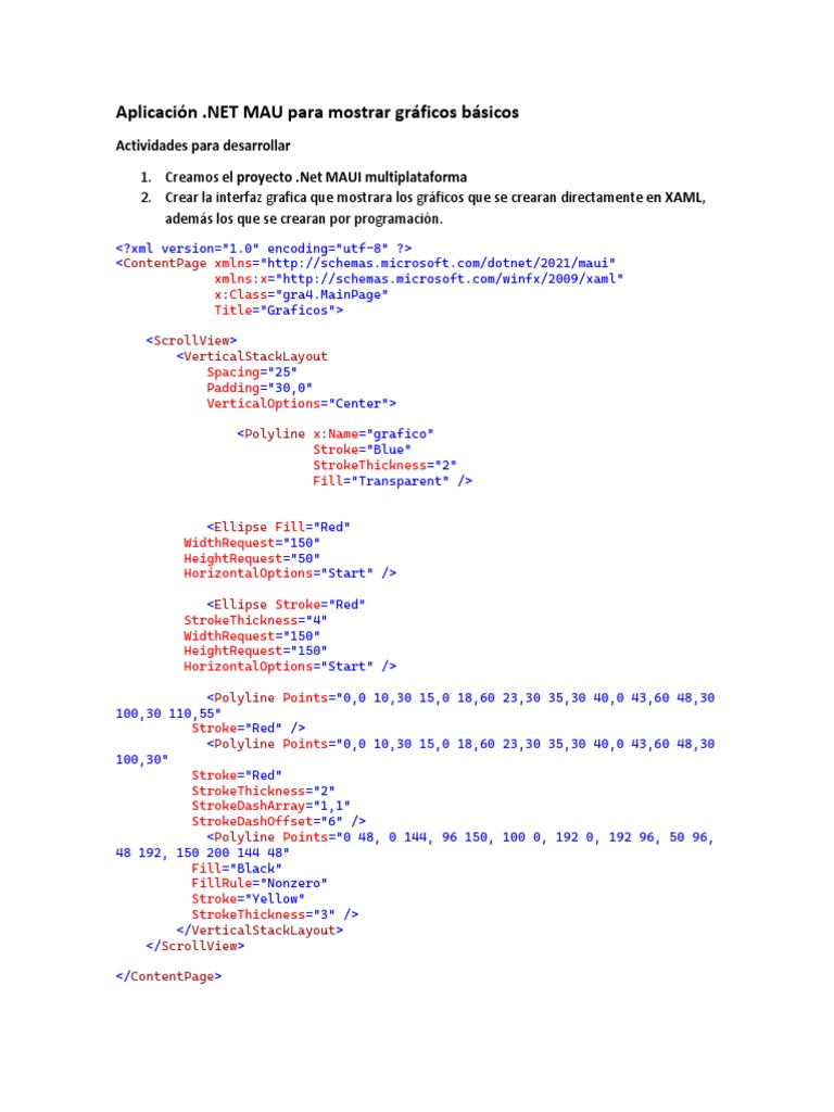 Aplicación .NET MAU para Mostrar Gráficos Básicos | PDF | C Sharp (lenguaje de programación ...