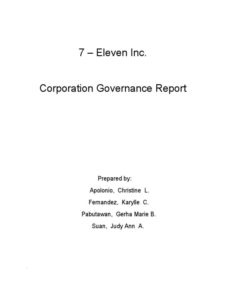 CG Report - 7 Eleven Inc | PDF