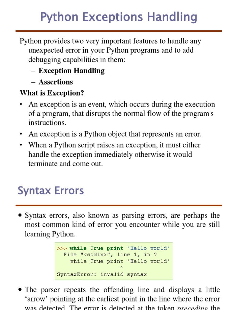Exception Handling Pdf Parameter Computer Programming Computer Science 