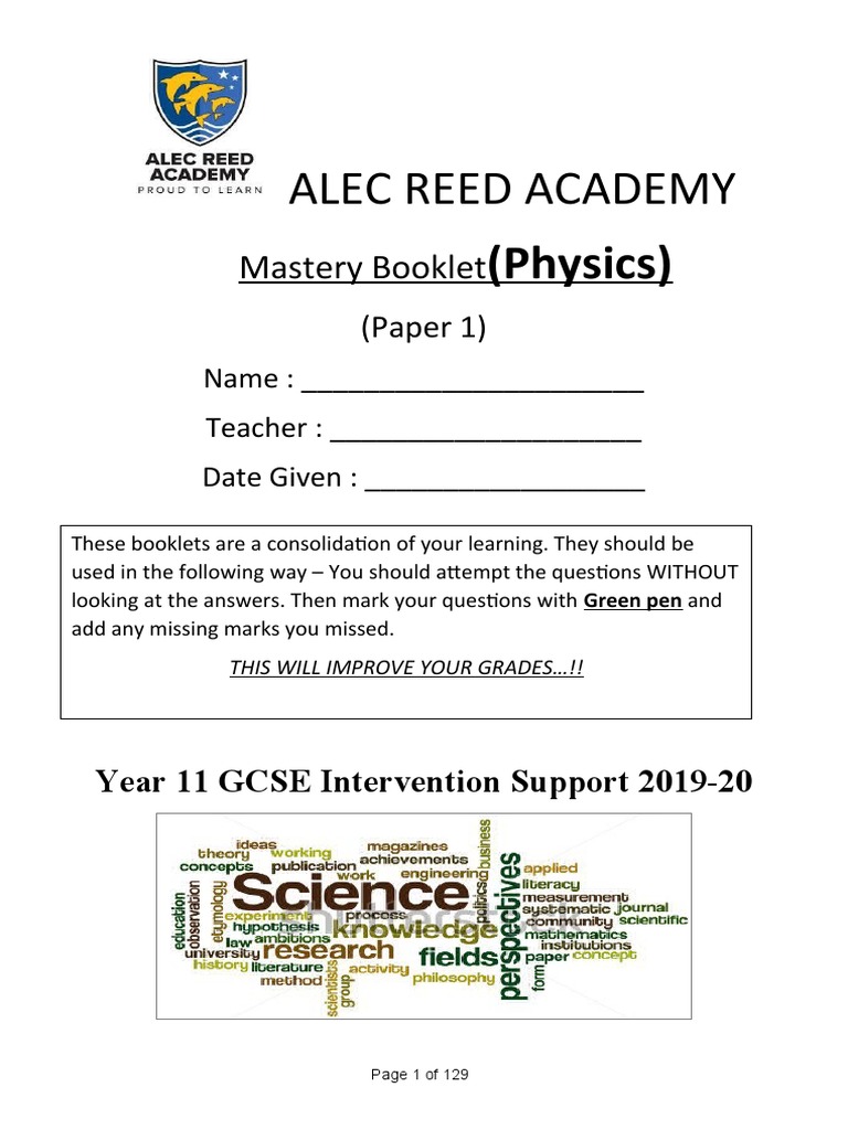 Alec Reed Academy: (Physics) | PDF | Power Station | Wind Power
