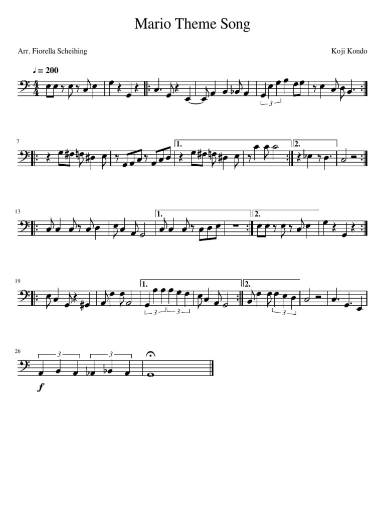Mario Theme Cello | PDF