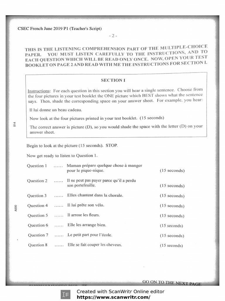 CSEC_French_June_2019_P1_Teachers_Script.pdf | PDF