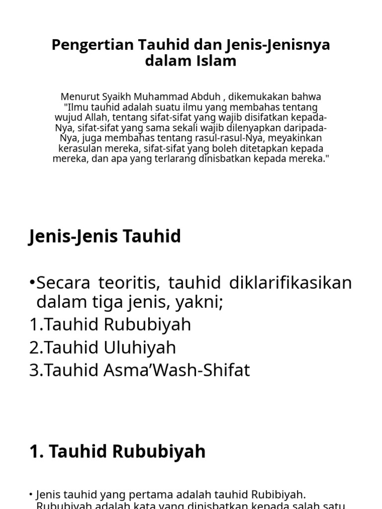TAUHID | PDF | Agama & Spiritualitas