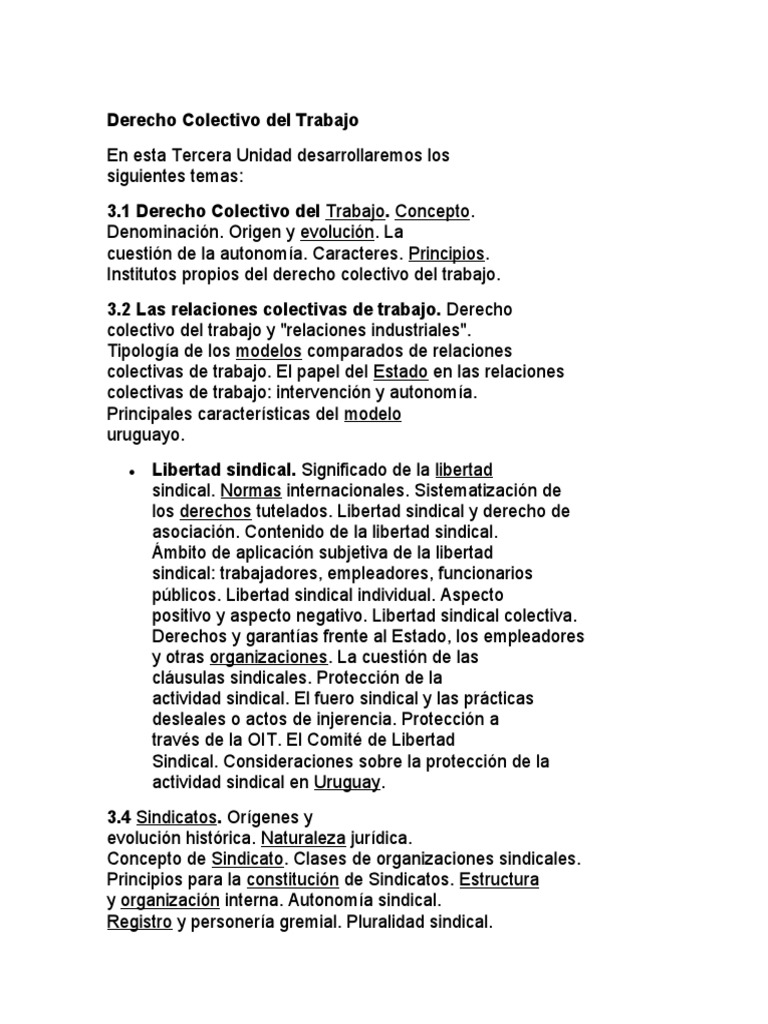 Derecho Colectivo Del Trabajo | PDF | Sindicato | Derecho laboral