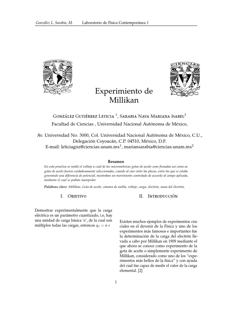 Experimento de Millikan | PDF