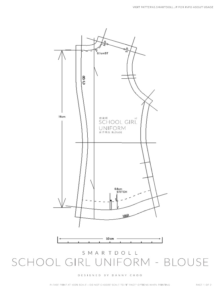 Smartdoll Clothing Templates School Girl Uniform PDF | PDF