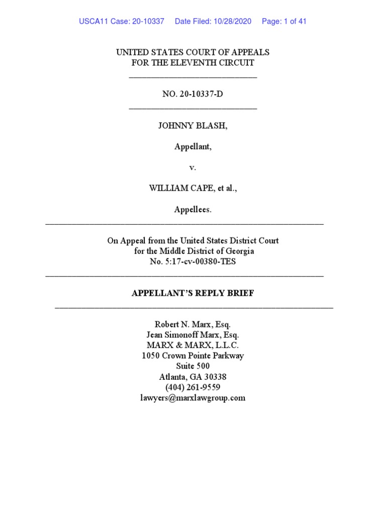 Blash Reply Brief | PDF | Hearsay | Summary Judgment