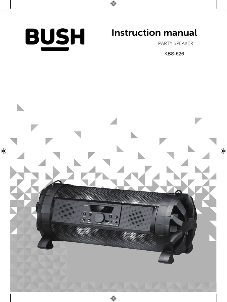 Bush Party Speaker KBS-626 Manual | PDF | Microphone | Bluetooth