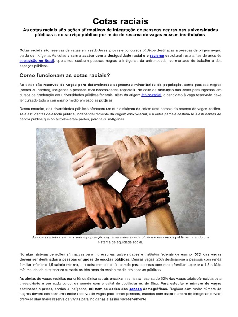 Cotas Raciais PDF | PDF