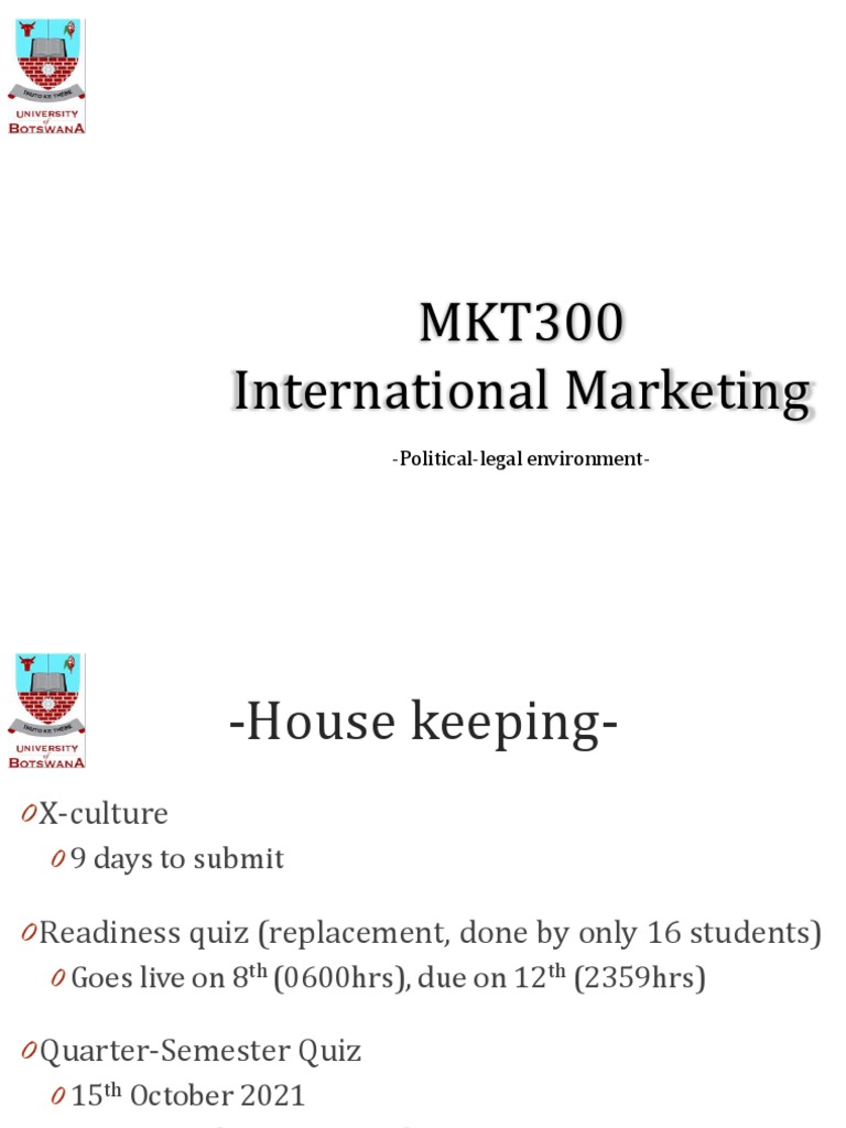 Political-Legal Environment | PDF