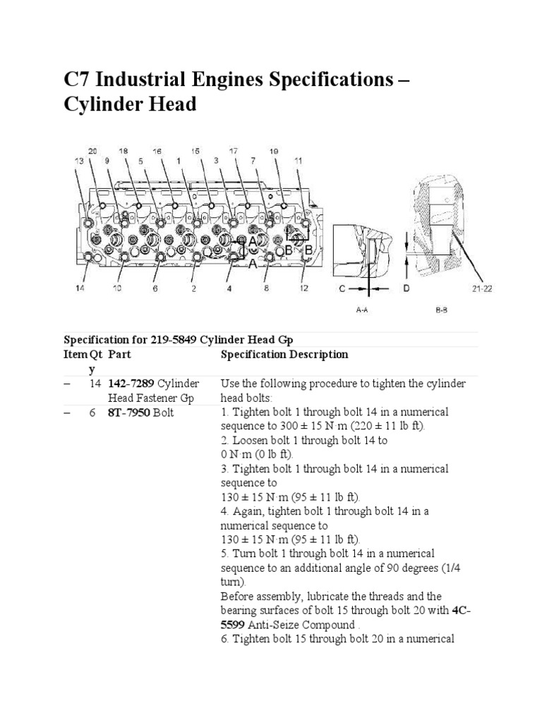 C7 Industrial Engines Specifications | PDF | Vehicle Technology | Engines