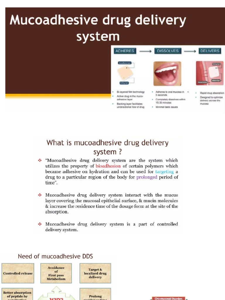 Mucoadhesive drug delivery system.pptx | PDF
