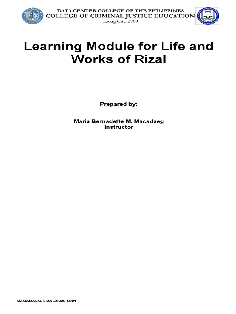 Rizal Complete Module Macadaeg | PDF